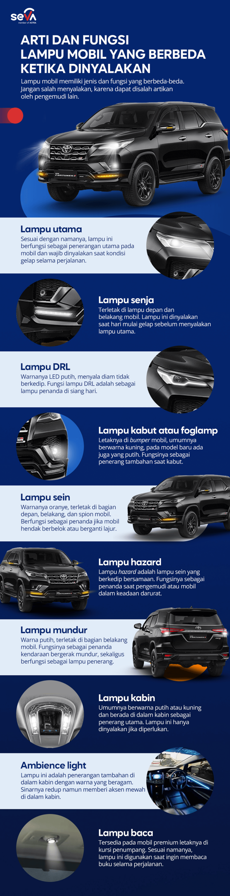 Fungsi Lampu Mobil yang Berbeda Artinya Ketika Dinyalakan